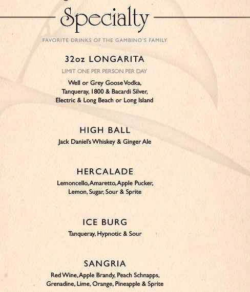 Gambino's menu in Moscow, Idaho, USA