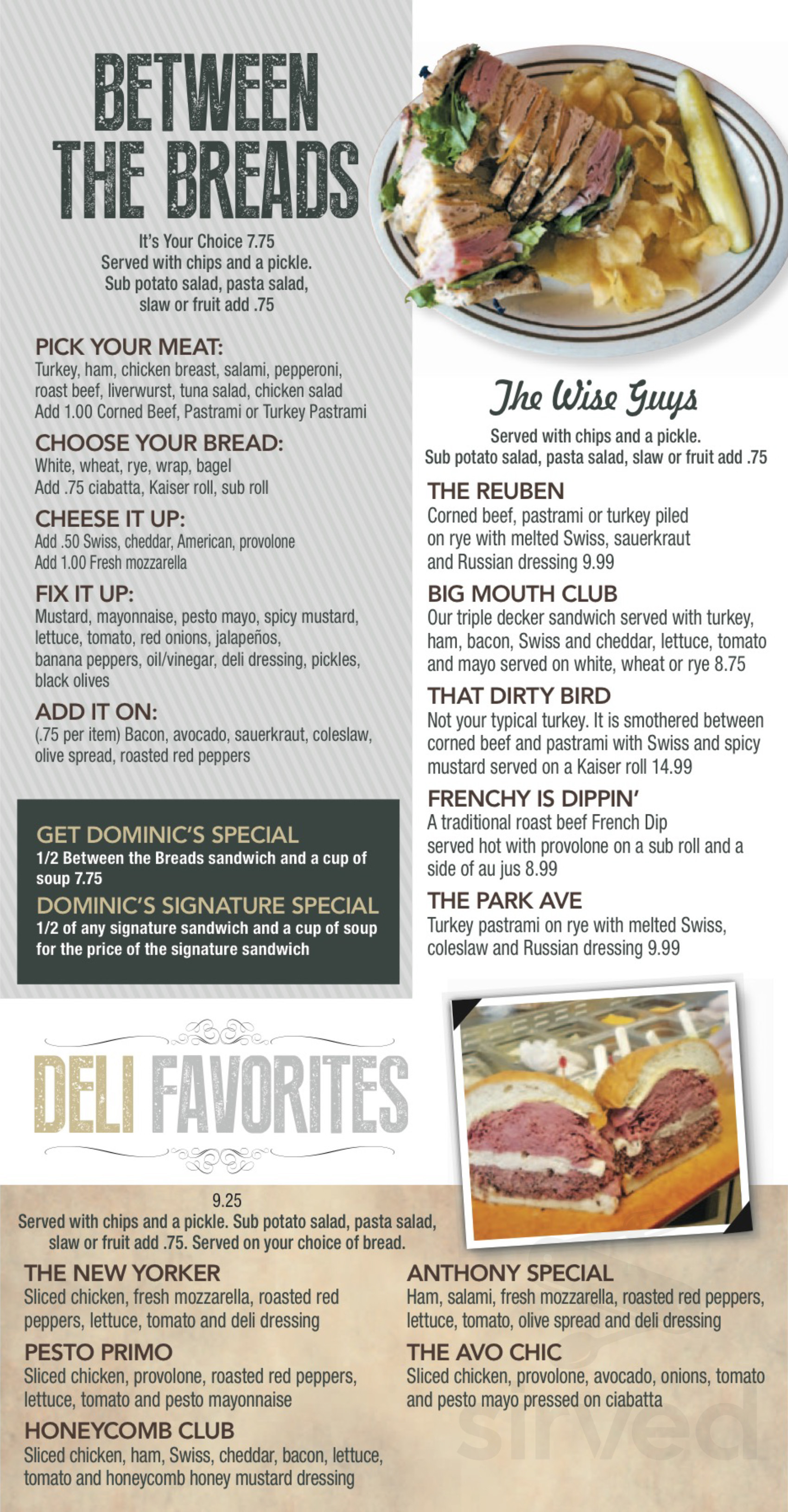 Dominics Deli menu in Palm Coast, Florida, USA