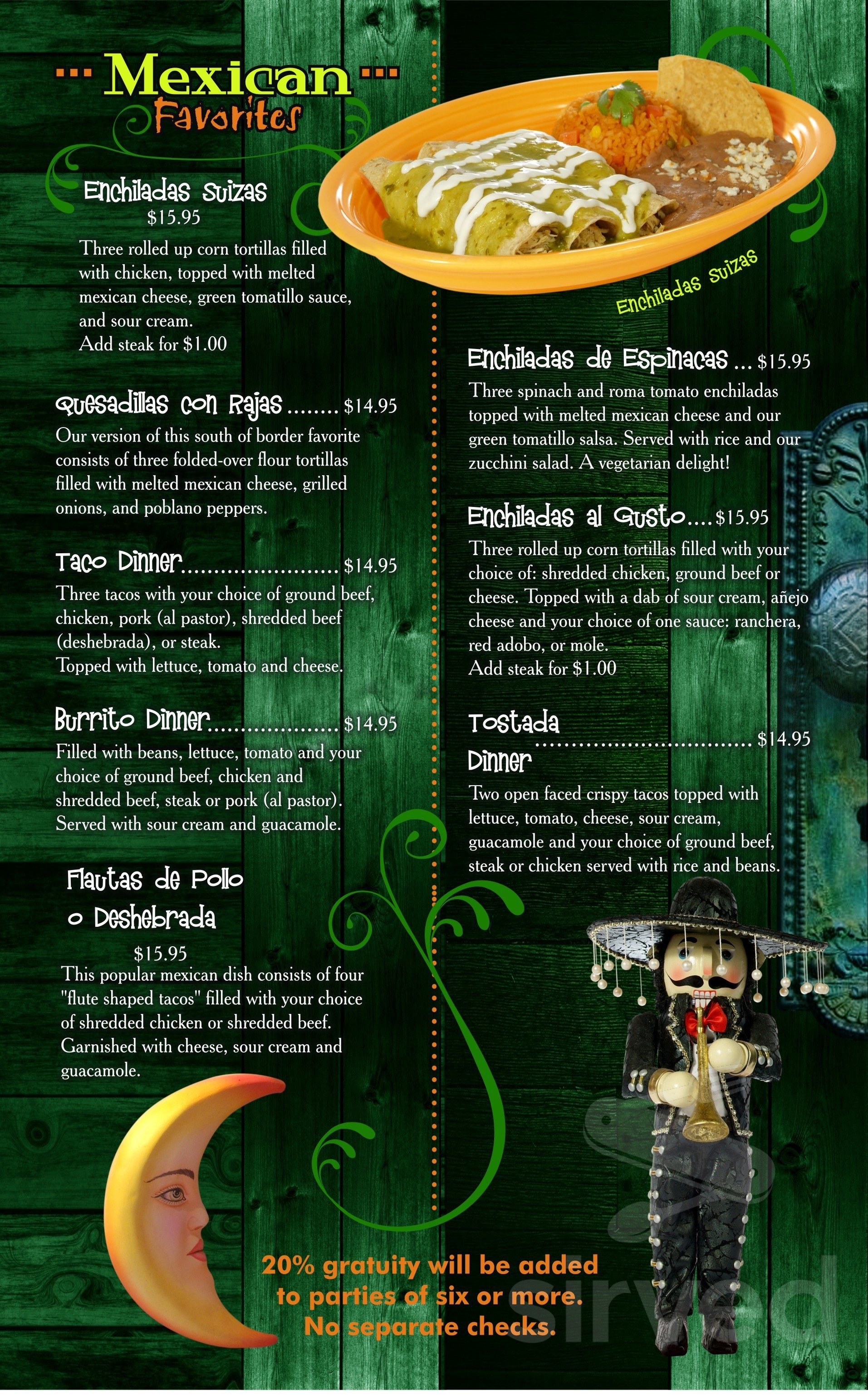 Menu - Glenview IL's Lalo's Mexican Restaurant | Sirved