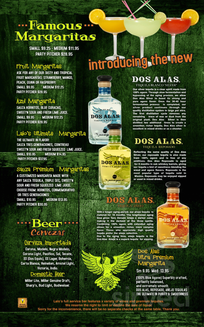 Menu - Glenview IL's Lalo's Mexican Restaurant | Sirved