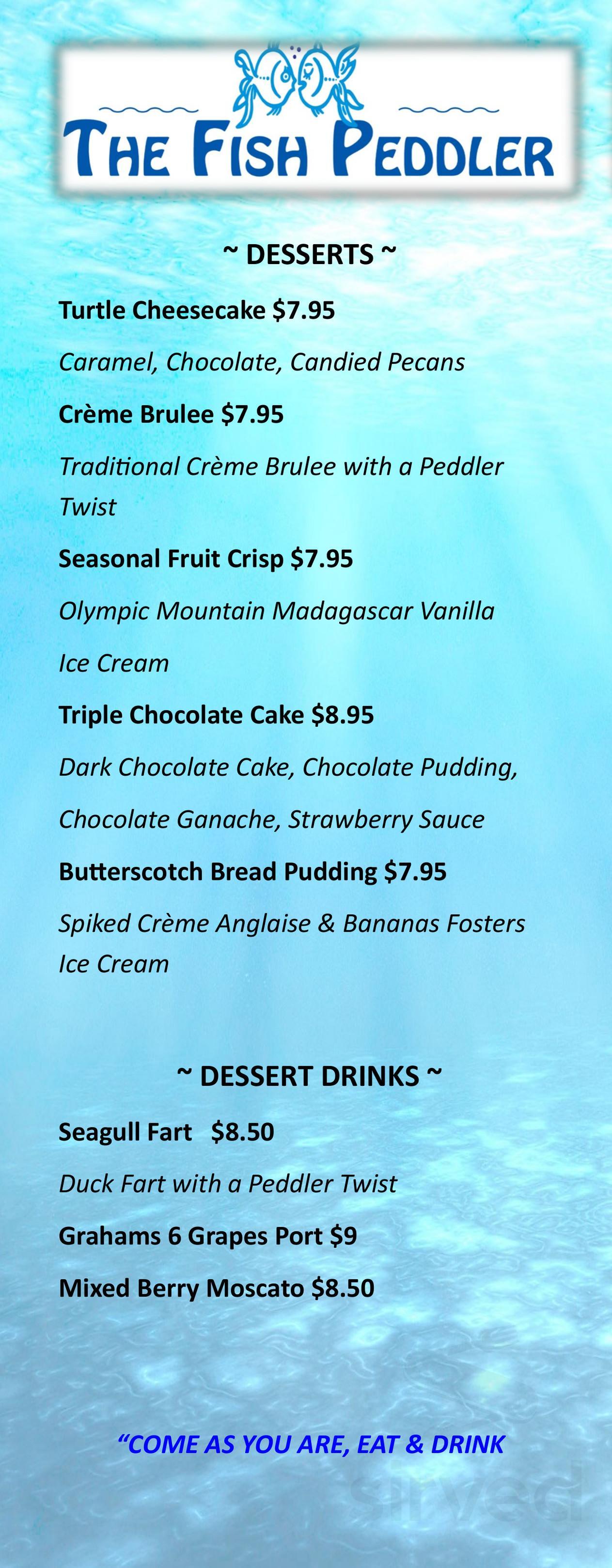 The Fish Peddler Restaurant menus in Tacoma, Washington, United States