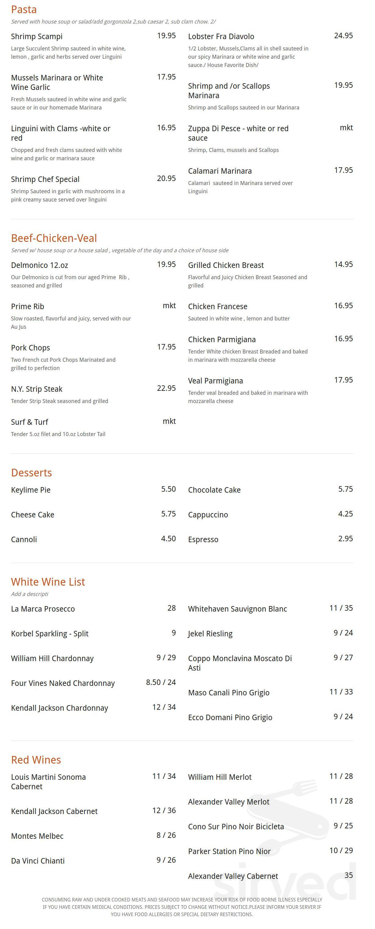 Captain's Catch Seafood Restaurant menus in Boynton Beach, Florida ...