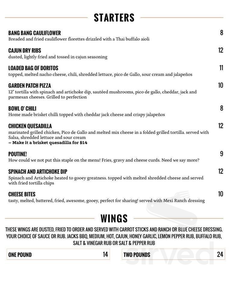 Railside Jacks Grill & Bar menus in Windsor, Ontario, Canada