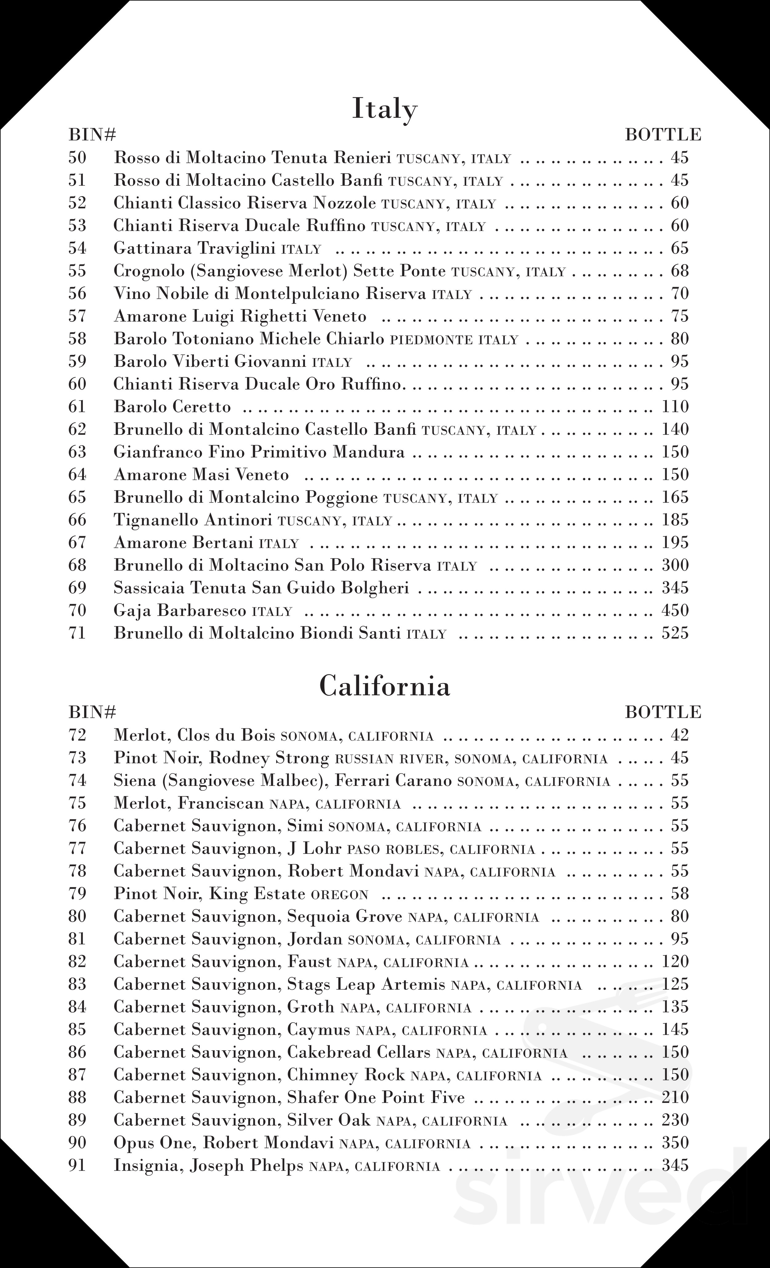 Il Castello's menu in Woodbridge Township, New Jersey, USA