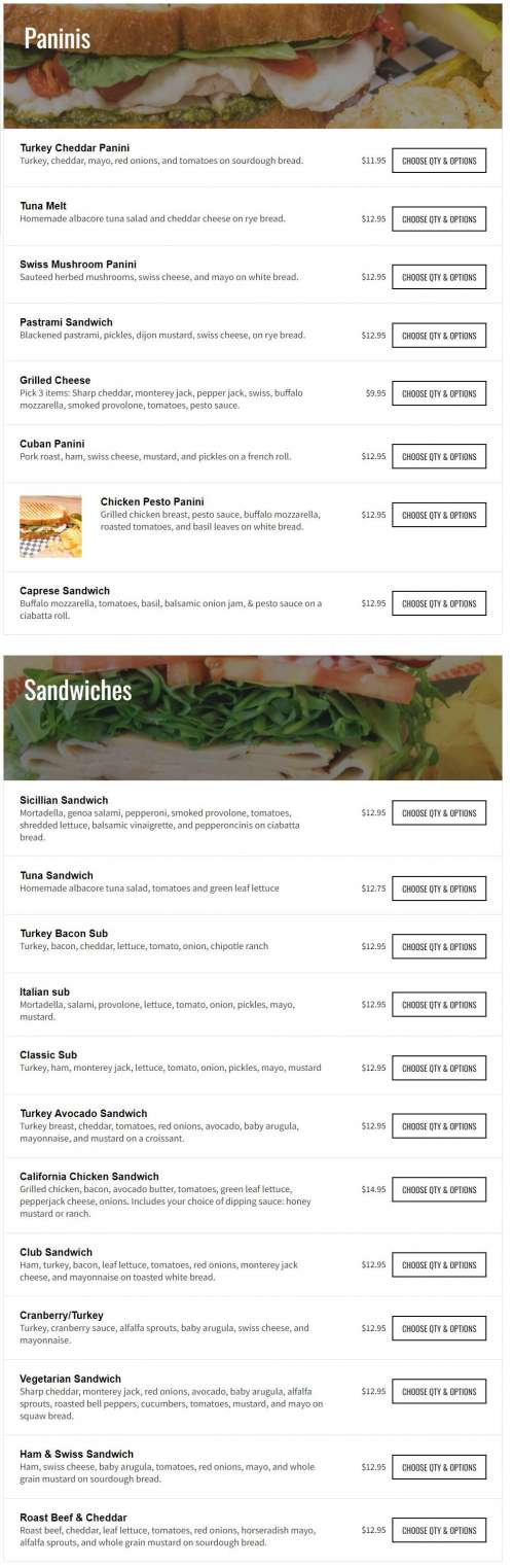 Deli On The Corner menu in Redlands, California, USA