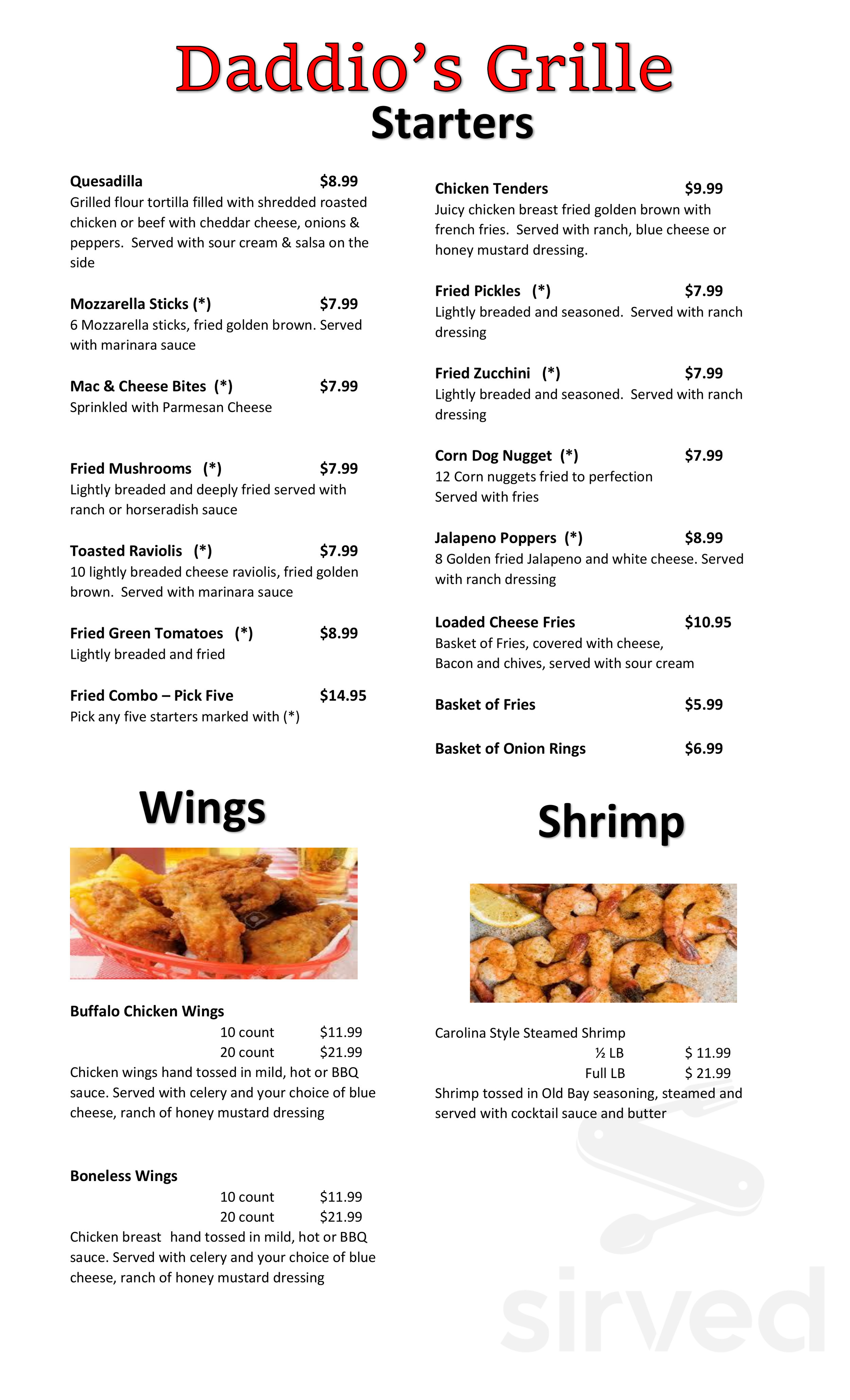 Daddio's Grille menu in Henrico, Virginia, USA