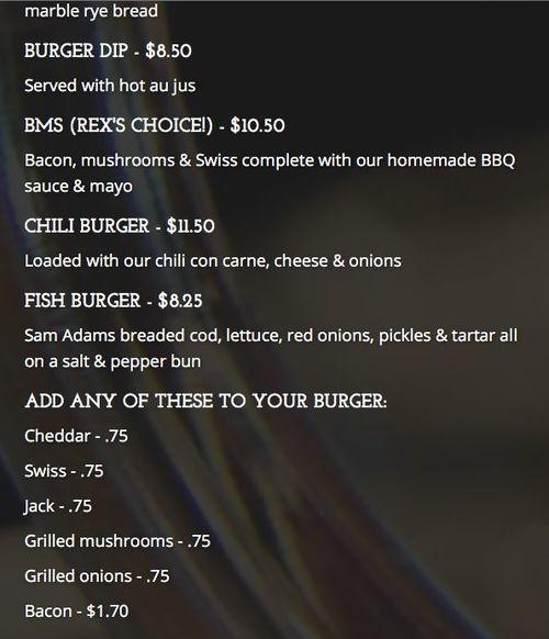 Junction Sports Bar & Grill menu in Centralia, Washington, USA