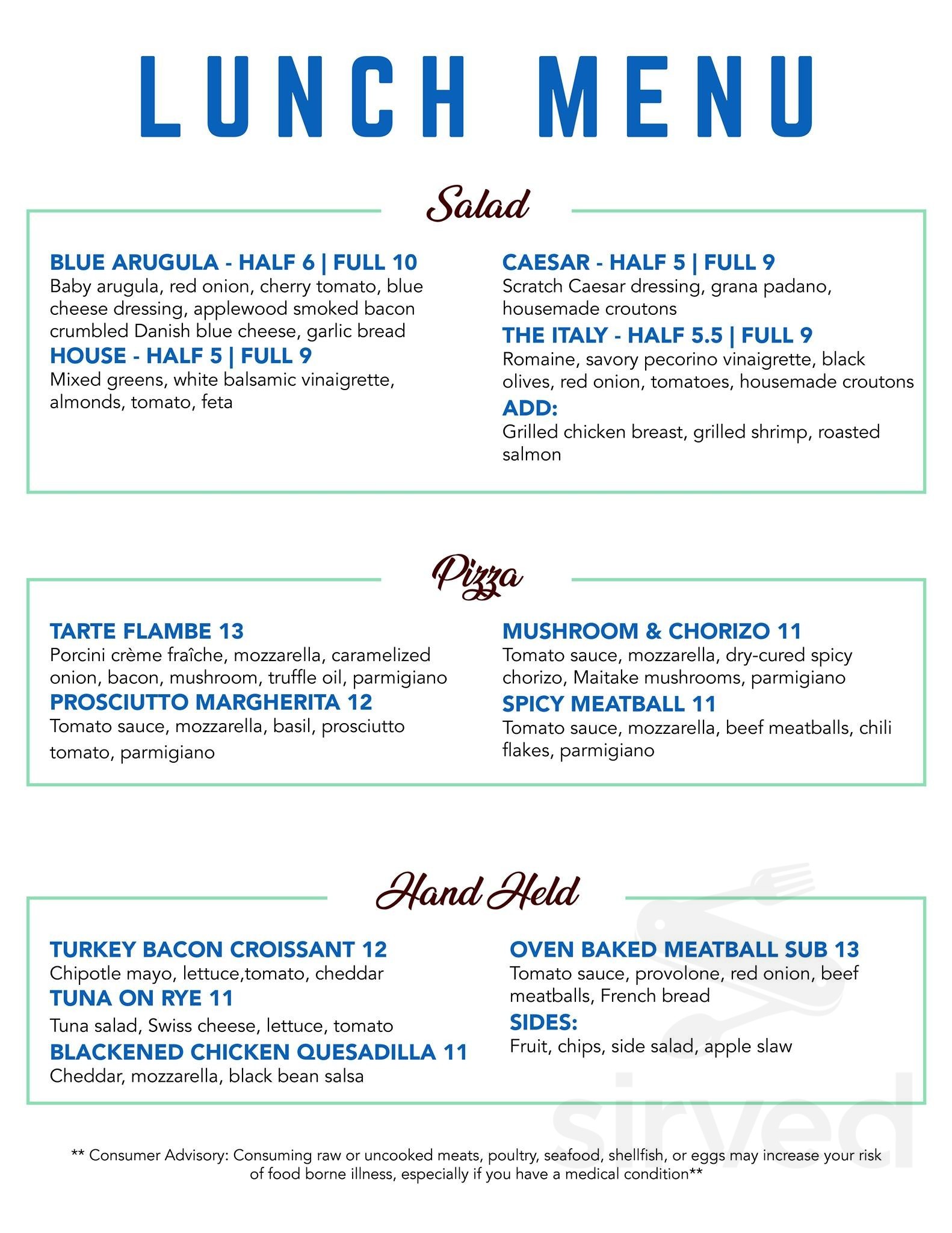 Menu for The Club at Bella Collina in Montverde, FL | Sirved