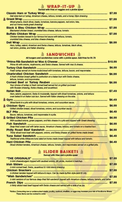 Clarkston Tap menu in Independence Charter Township, Michigan, USA