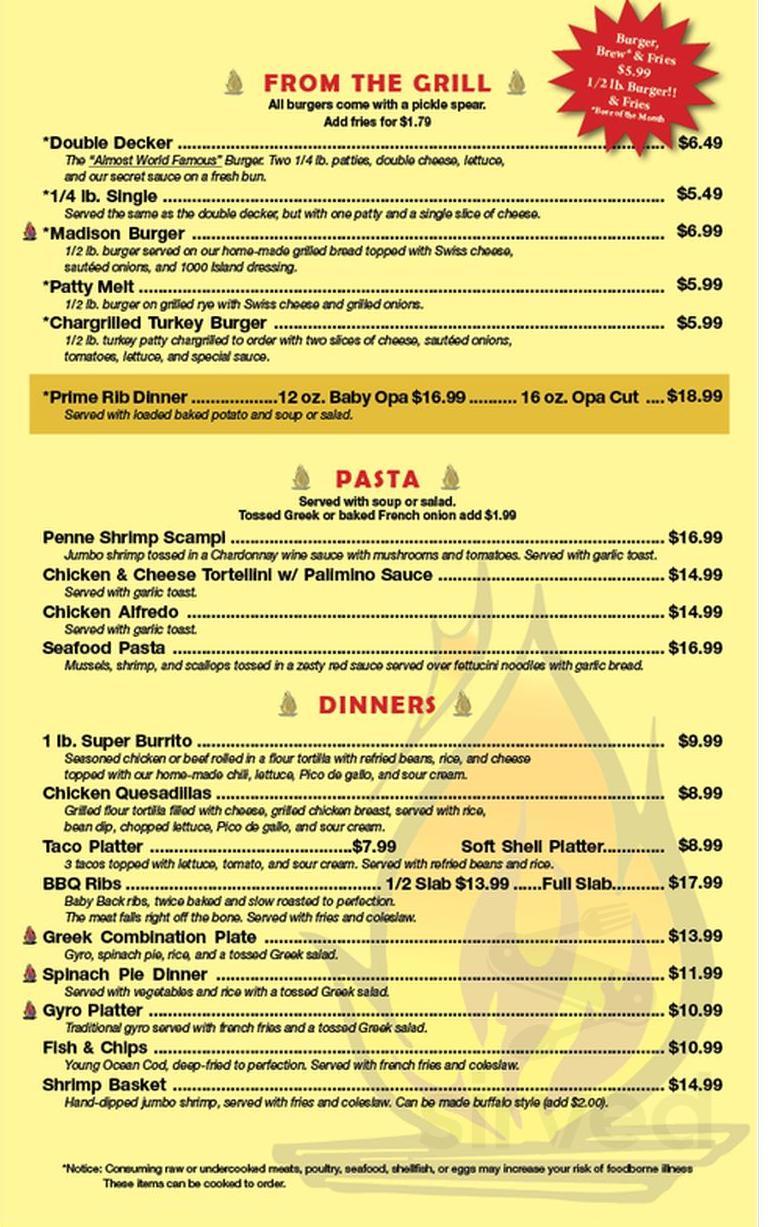 Clarkston Tap menus in Independence Charter Township, Michigan, United ...