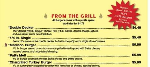 Menu for Clarkston Tap in Independence Charter Township, MI | Sirved