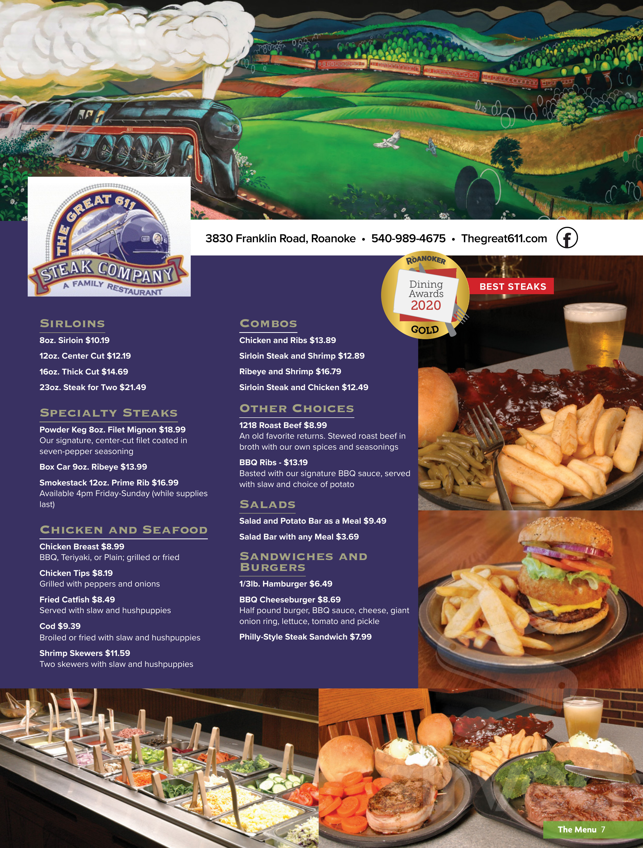 Roanoker Restaurant Menu