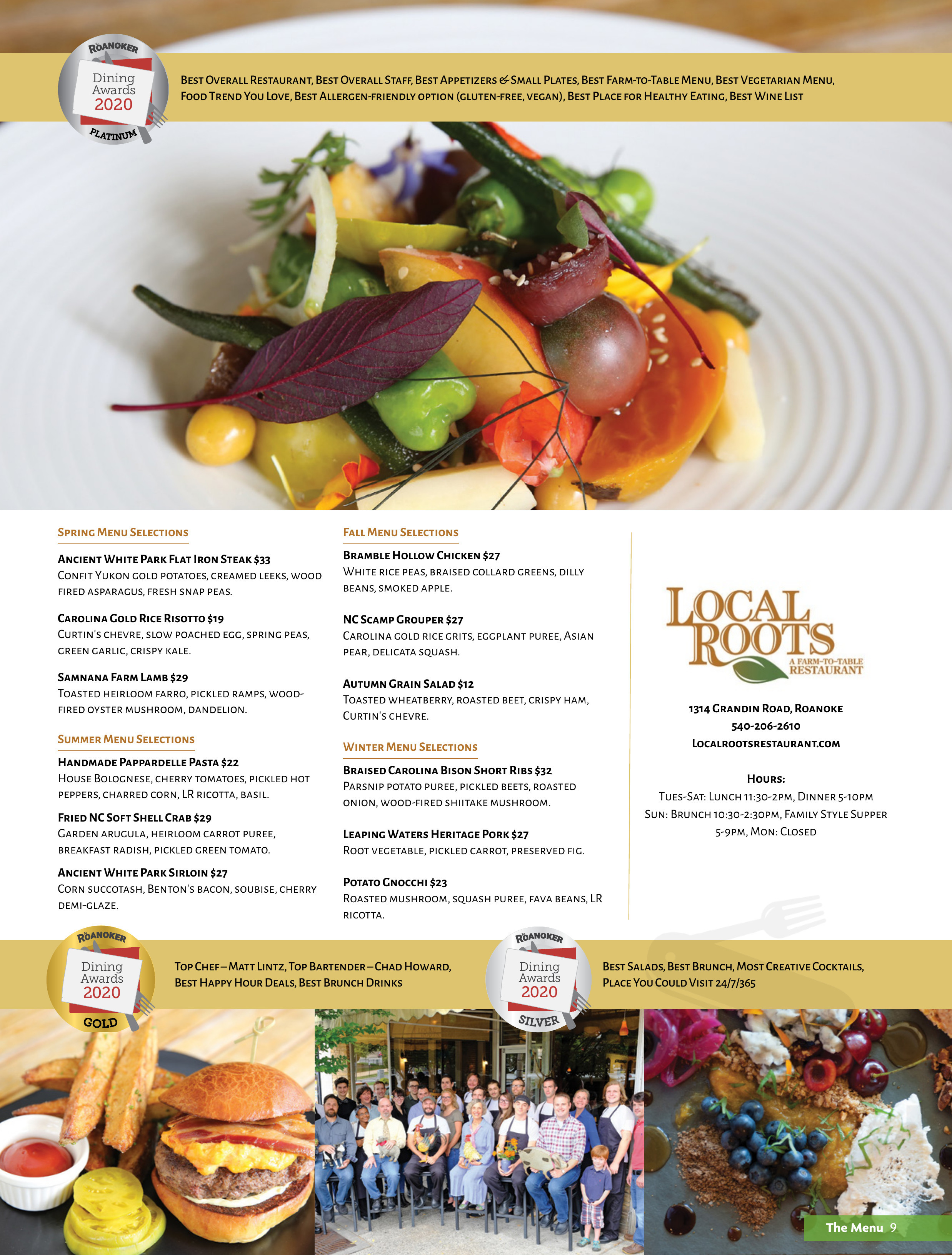 Roanoker Restaurant Menu