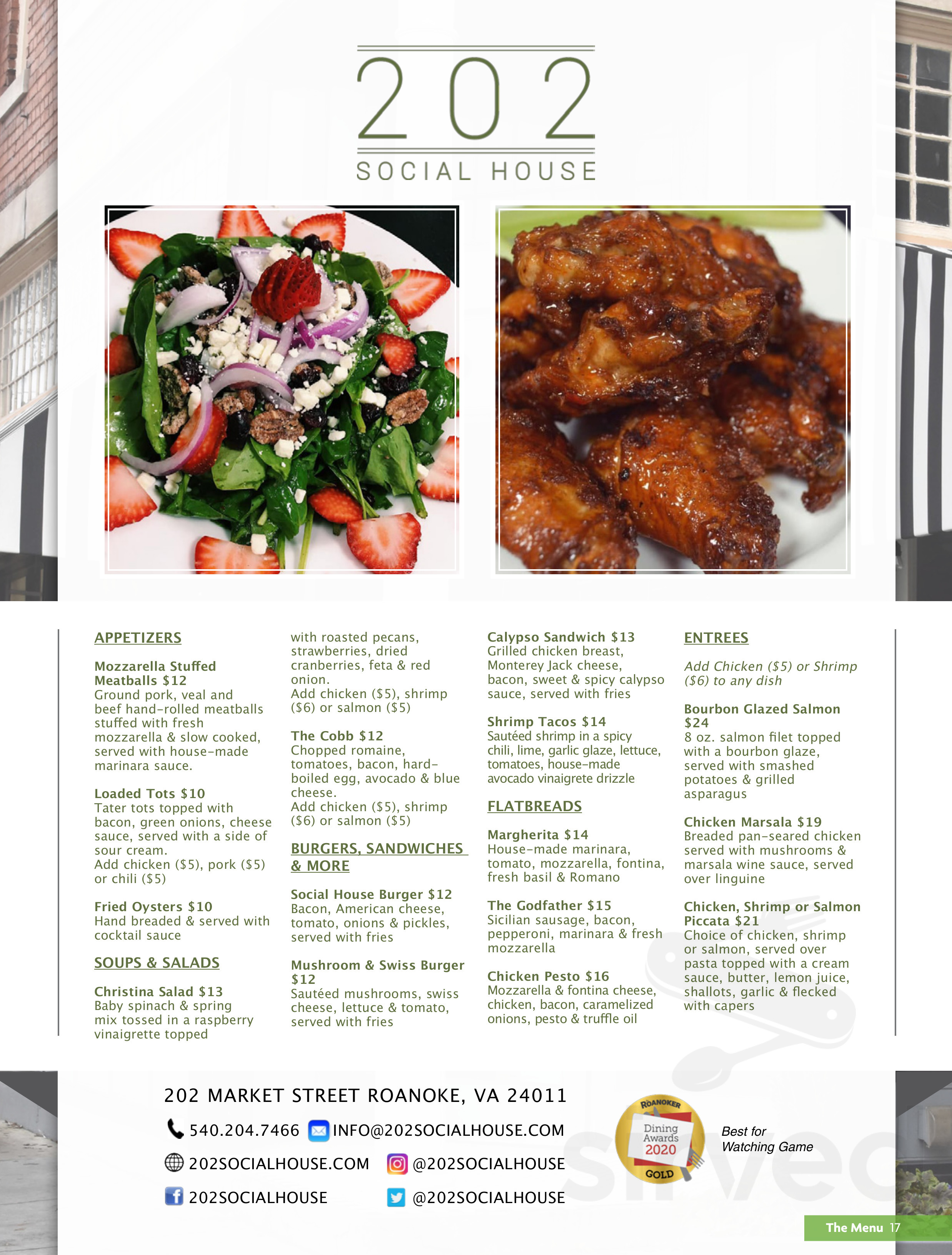 The Roanoker Magazine menu in Roanoke, Virginia, USA