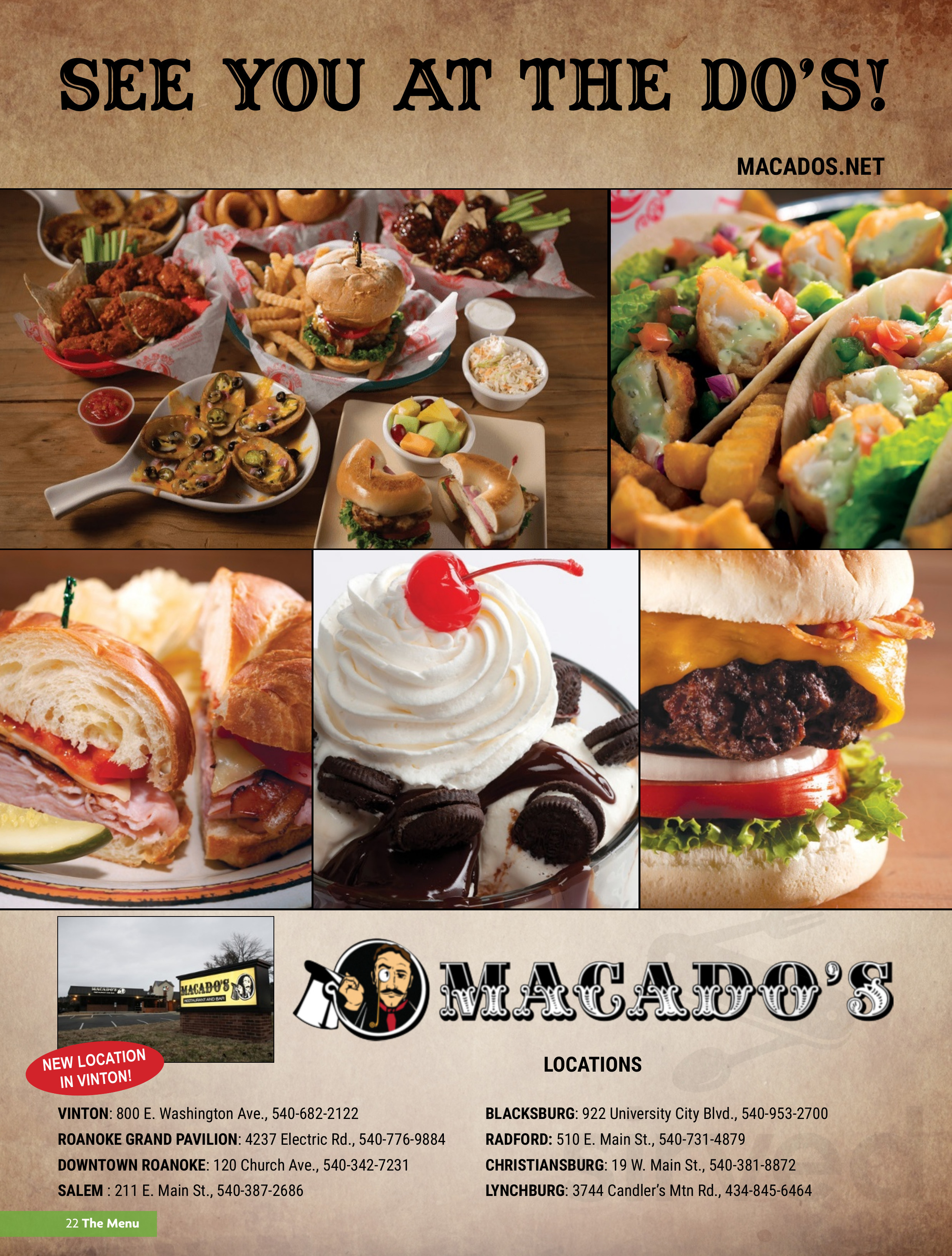 The Roanoker Magazine menu in Roanoke, Virginia, USA