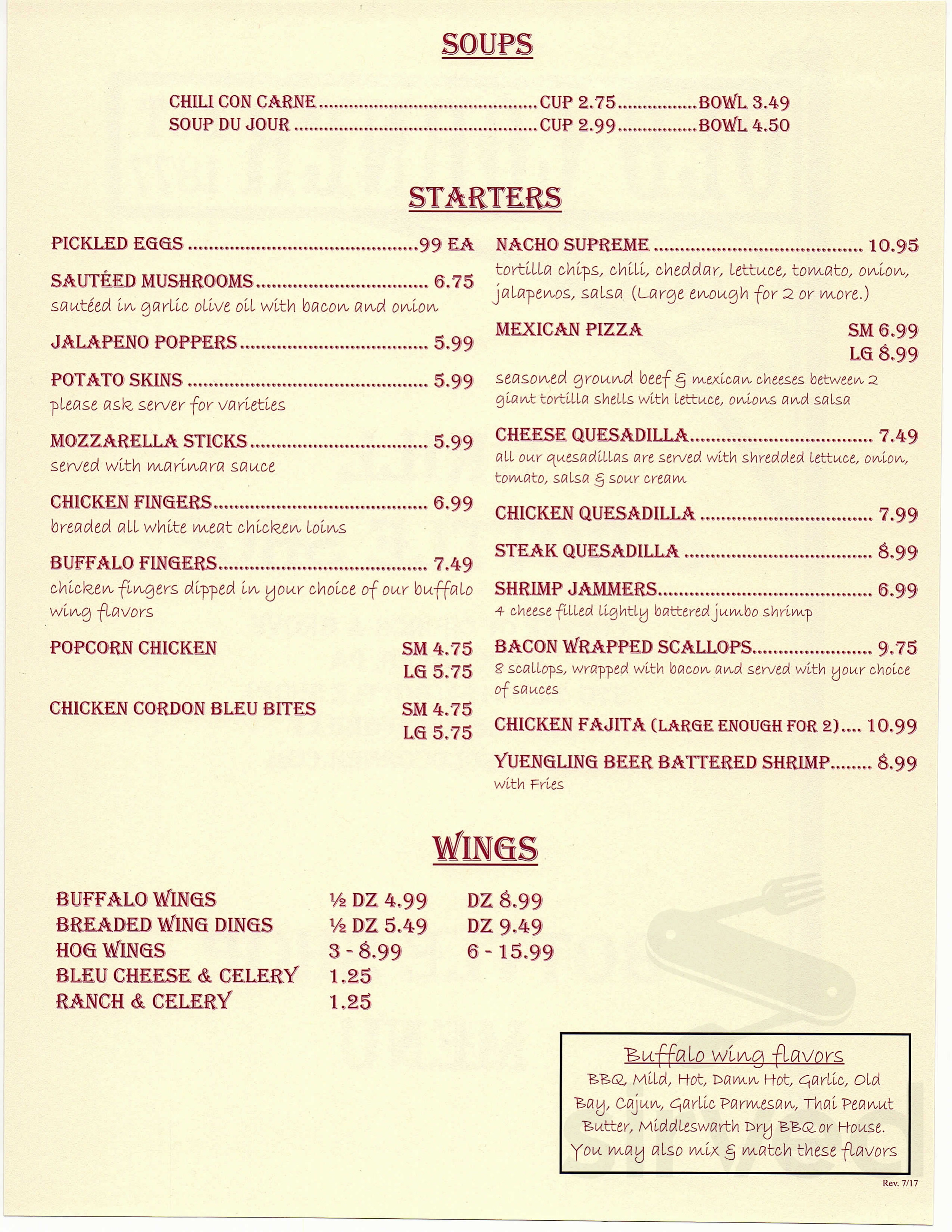 Old Corner Bottle Shop menu in Lock Haven, Pennsylvania, USA
