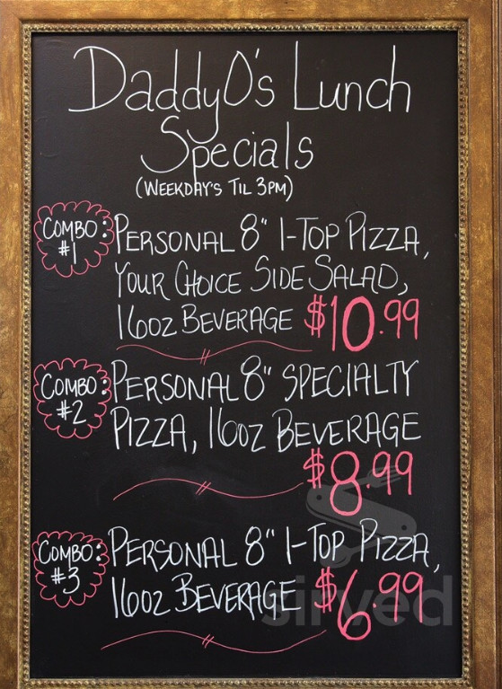 Menu - Houston TX's DaddyO’s Pizza - Spring Branch | Sirved