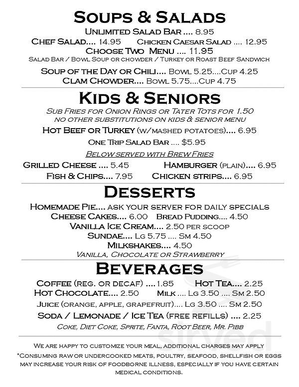 Breakwater Restaurant menu in Clallam Bay, Washington, USA