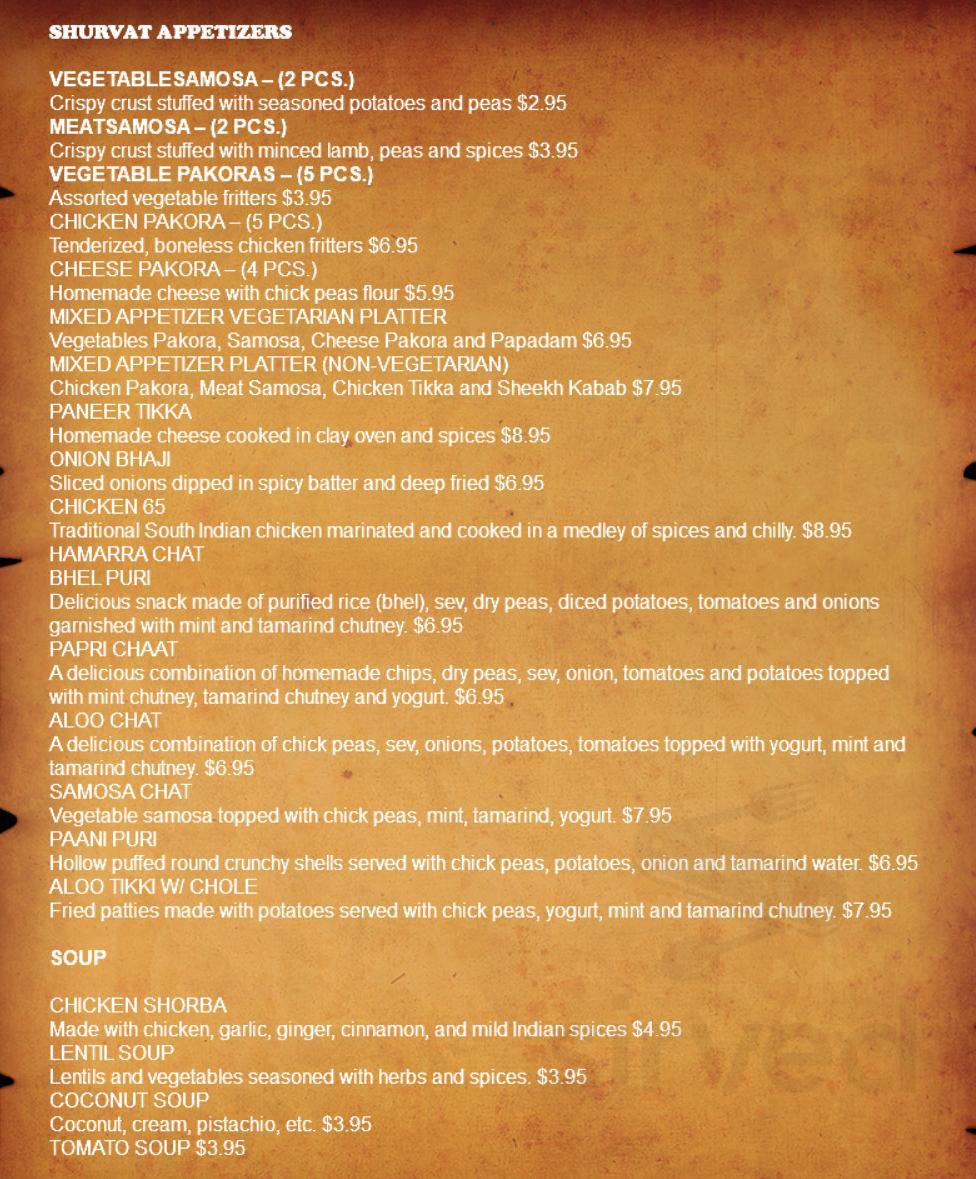 Menu - Columbia SC's Delhi Palace | Sirved