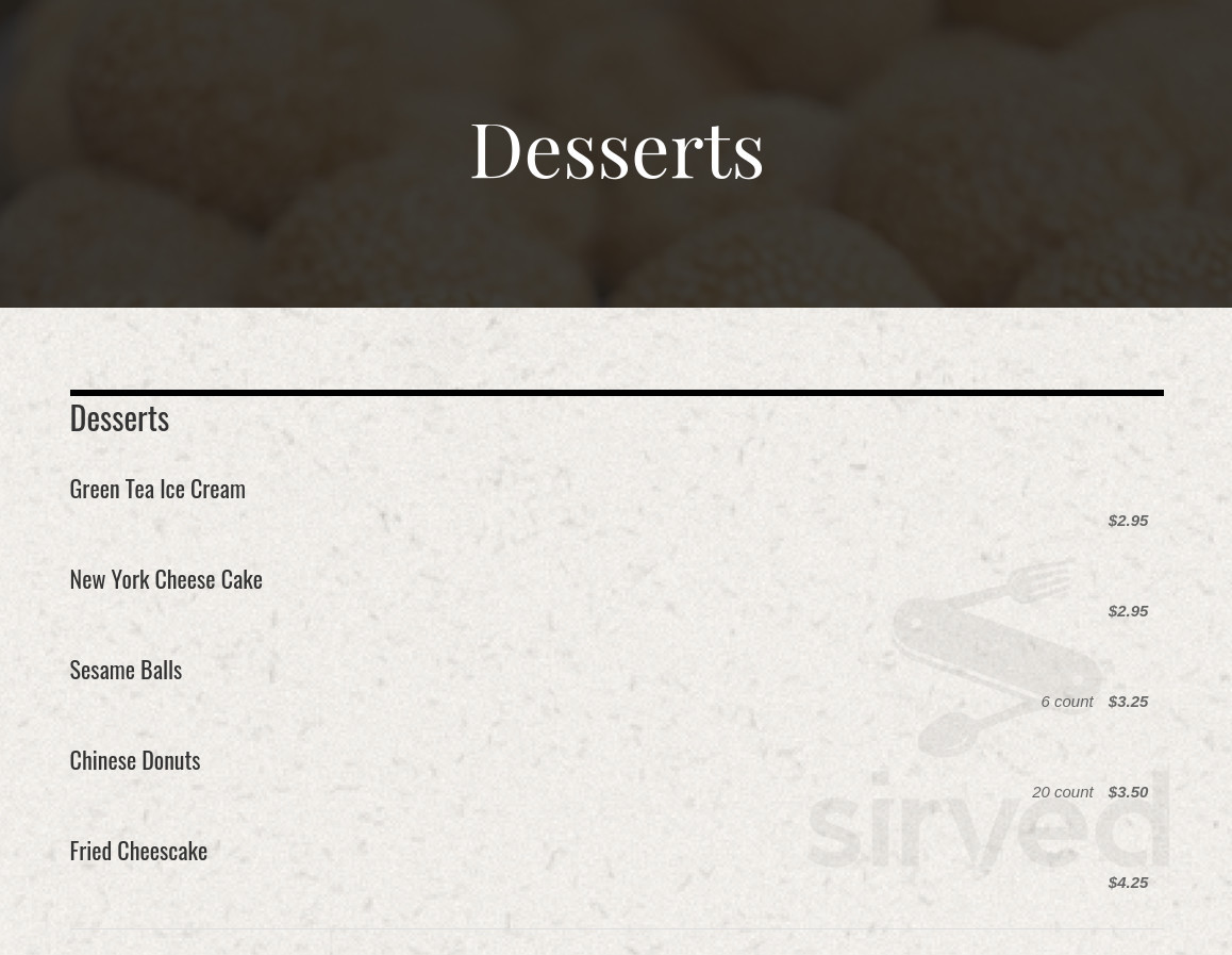 Koy Chinese & Sushi Restaurant menu in Kyle, Texas, USA