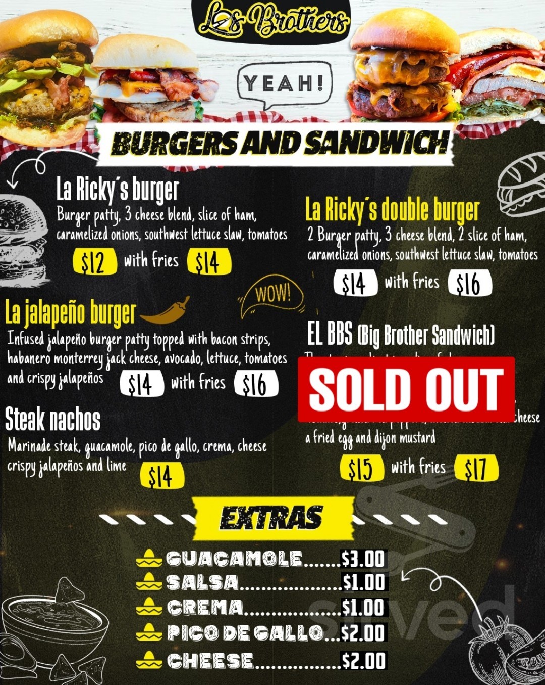Los Brothers Street Food menu in Brandon, Manitoba, Canada