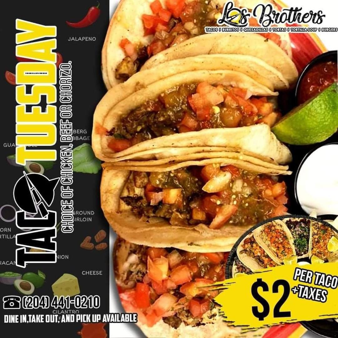 Los Brothers Street Food menu in Brandon, Manitoba, Canada