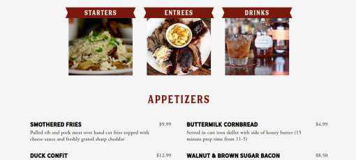 Menu for The Shaved Duck Smokehouse in St. Louis, MO | Sirved