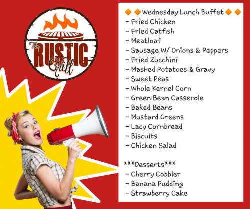 The Rustic Grill menu in Swainsboro, Georgia, USA