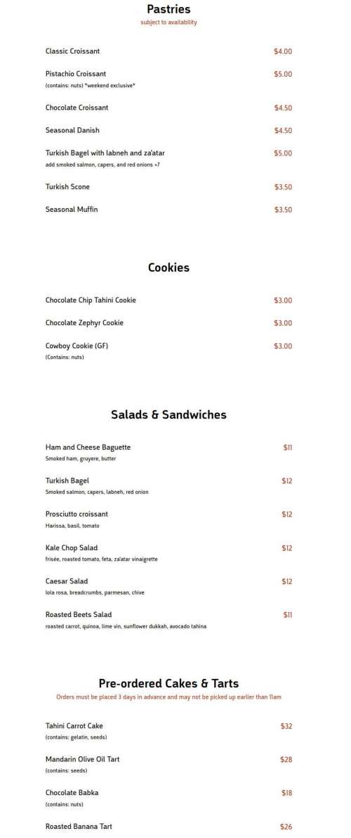 Cafe Ceres menu in Minneapolis, Minnesota, USA