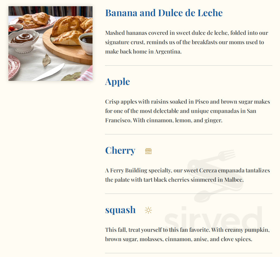 El Porteño menu in Napa, California, USA