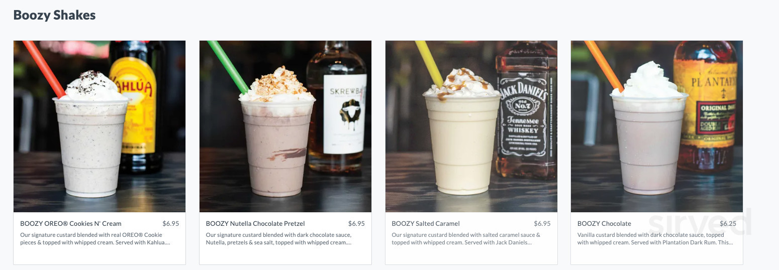 Hopdoddy Burger Bar menu in Memphis, Tennessee, USA