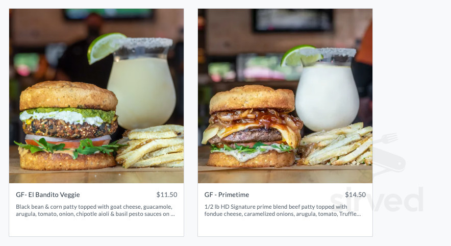 Hopdoddy Burger Bar menu in Houston, Texas, USA