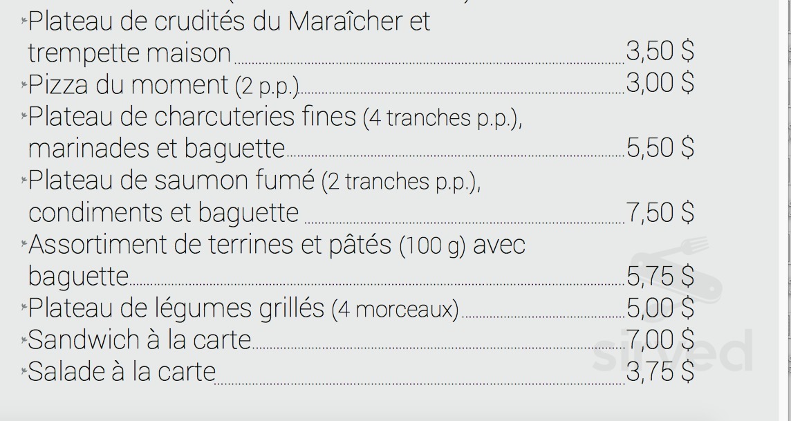 Julien-Leblanc traiteur menu in Montréal, Quebec, Canada