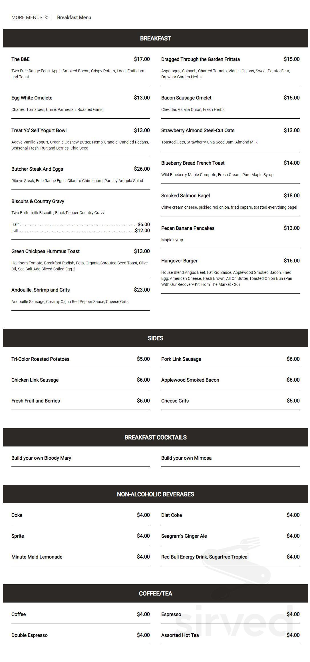 Drawbar menus in Atlanta, Georgia, United States
