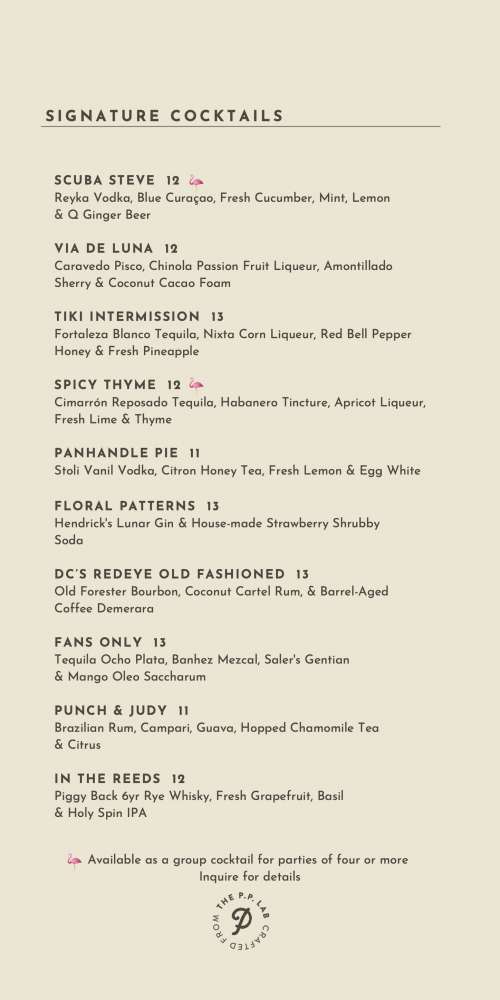 The Well menu in Pensacola, Florida, USA