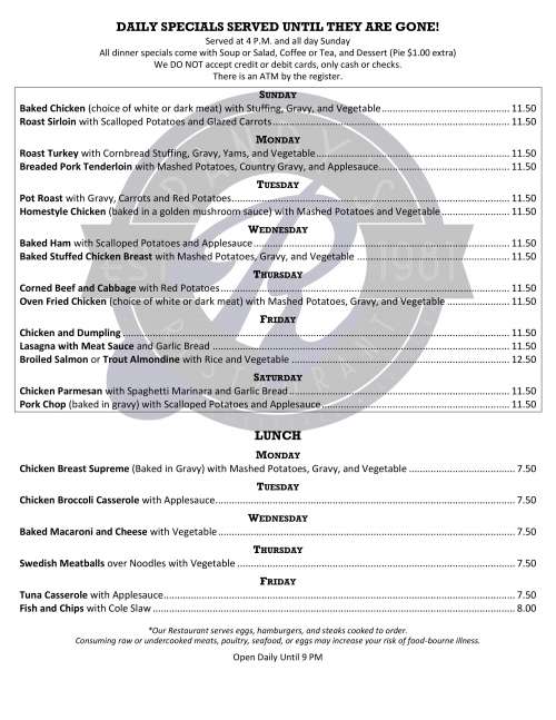 Randy's Restaurant & Ice Cream menu in Scottsdale, Arizona, USA