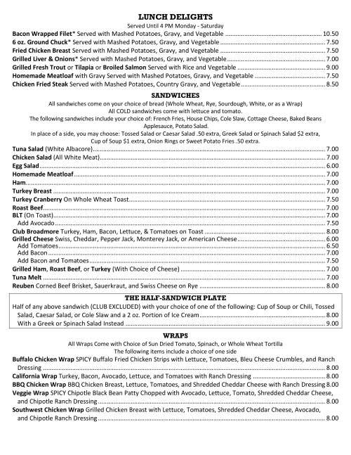 Randy's Restaurant & Ice Cream menu in Scottsdale, Arizona, USA