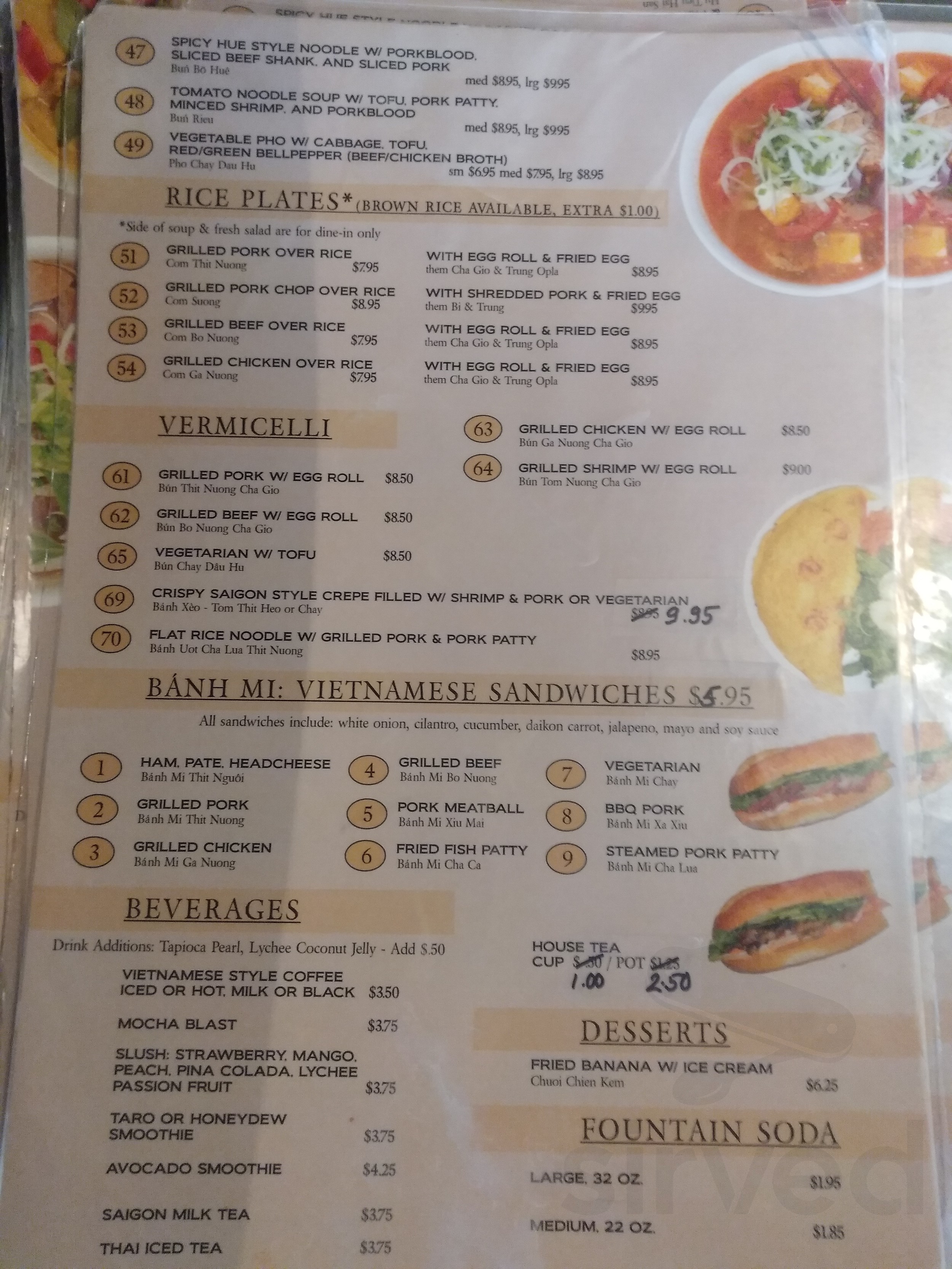Saigon Bistro menu in Concord, California, USA