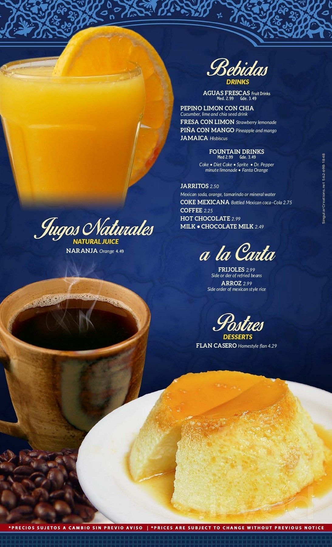 Maclovia menu in South Gate, California, USA