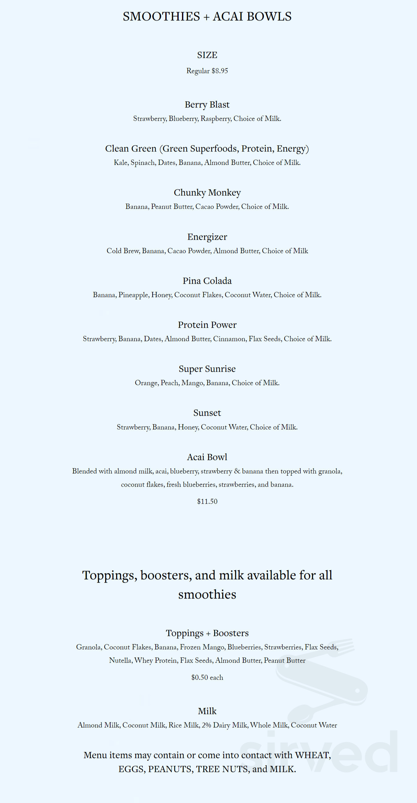 Georgie Porgie's at The Beachfront menu in Newbury, Massachusetts, USA