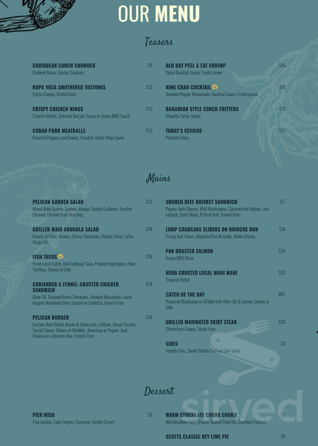 Pelican Landing menus in Fort Lauderdale, Florida, United States
