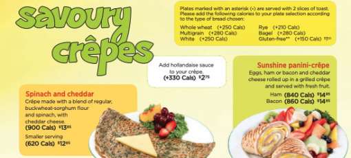 Menu for Cora Breakfast and Lunch - Brentwood - Calgary, AB | Sirved