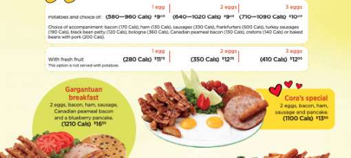 Menu for Cora Breakfast and Lunch - Edmonton, AB | Sirved