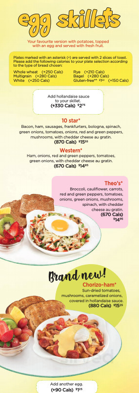 Menu for Cora déjeuners in Lasalle, Quebec, Canada