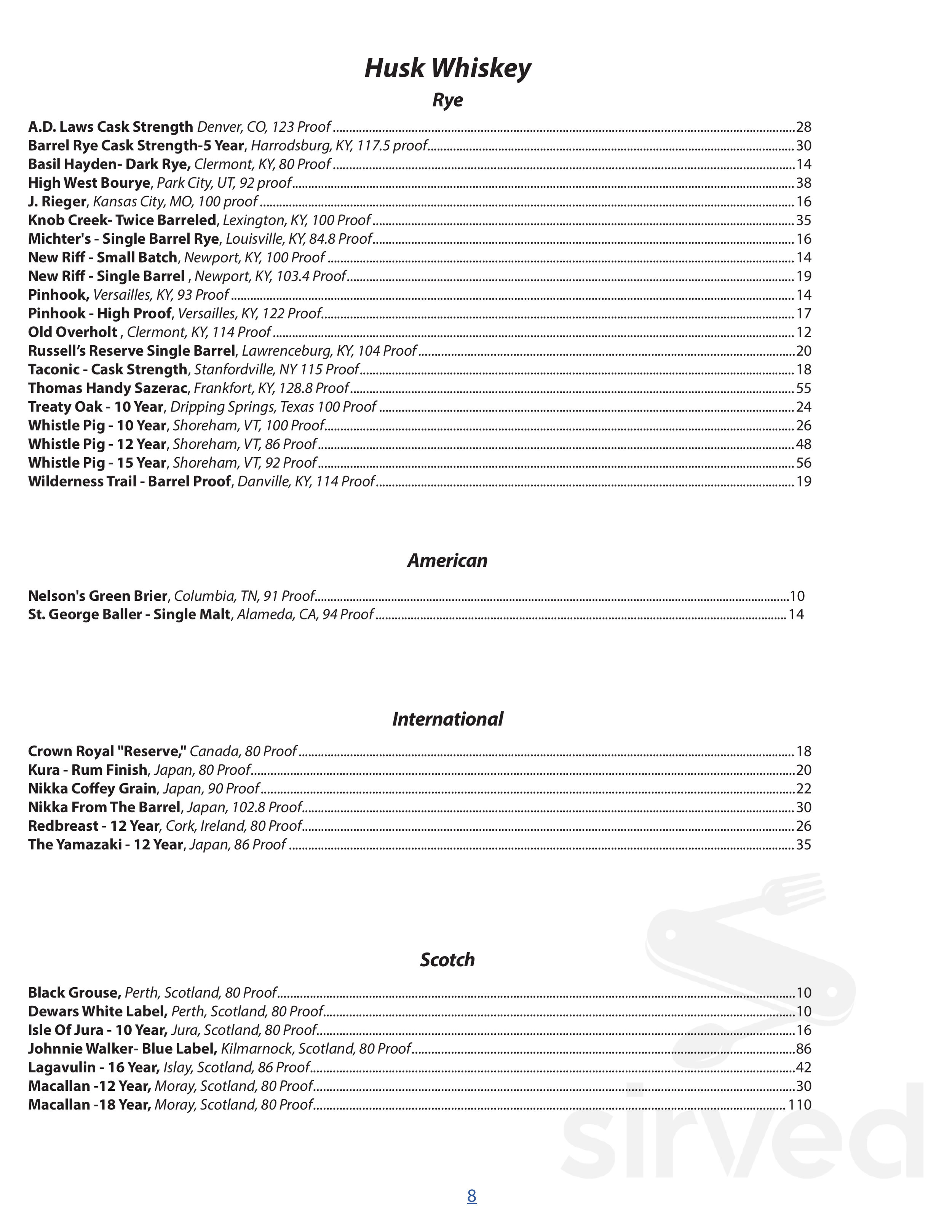 Husk menus in Nashville, Tennessee, United States