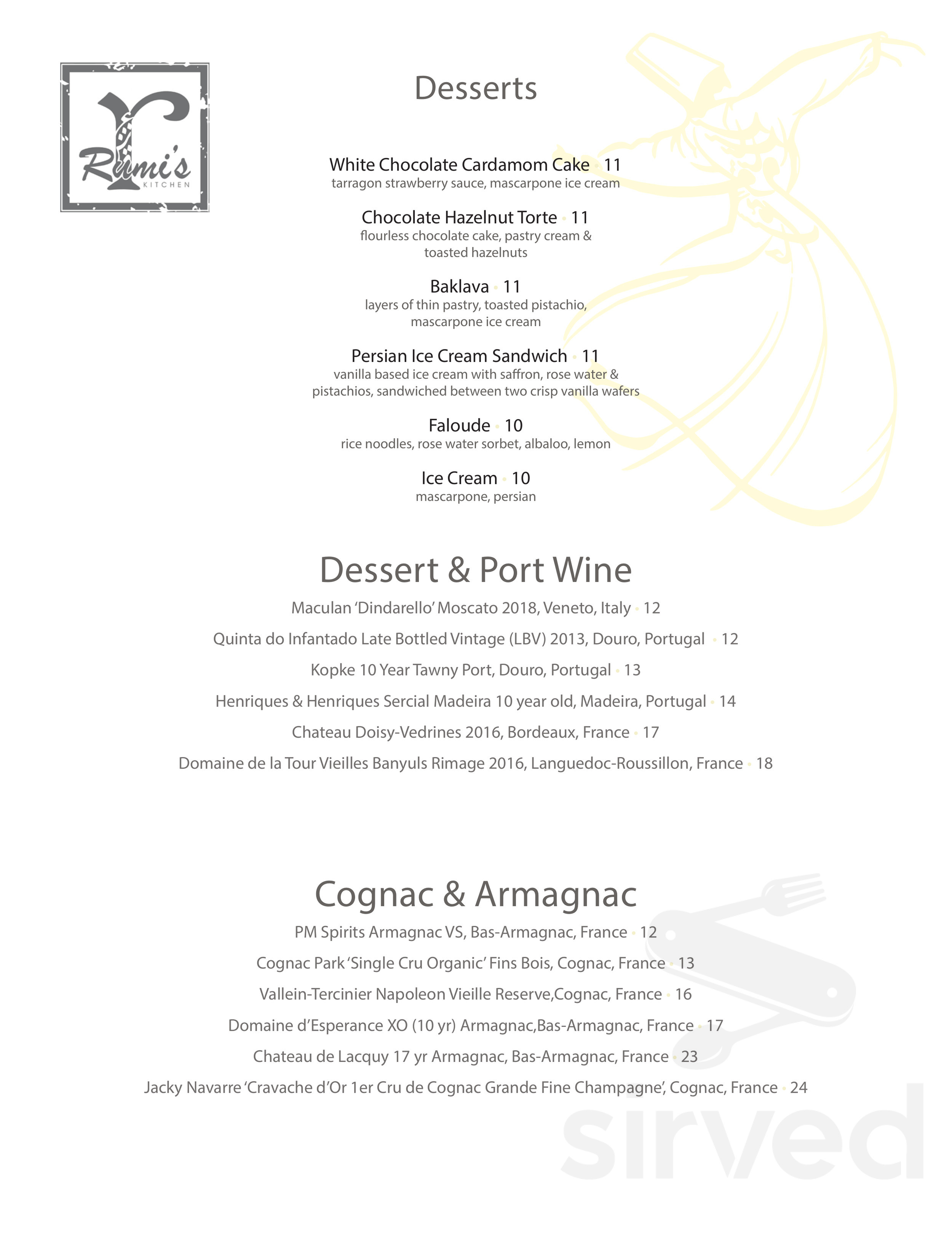 Rumi's Kitchen Avalon menus in Alpharetta, Georgia, United States