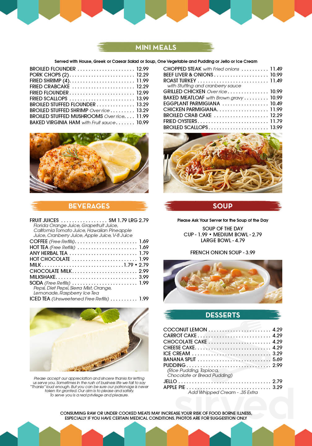 Menu for Wilmington Diner in Wilmington, Delaware, United States