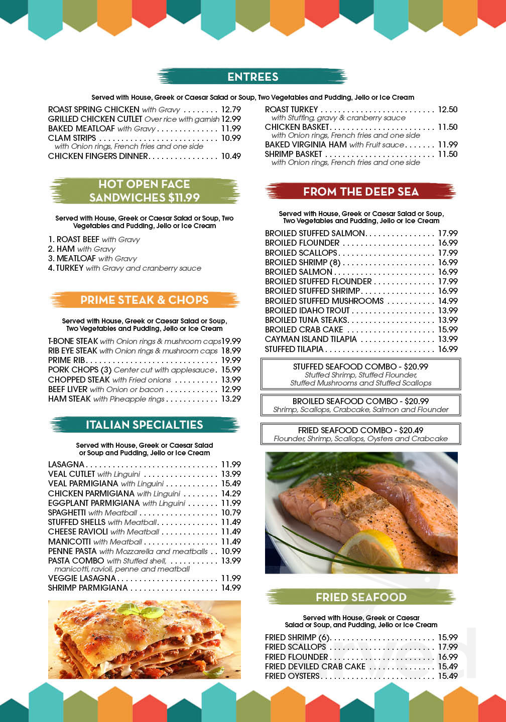 Wilmington Diner menu in Wilmington, Delaware, USA