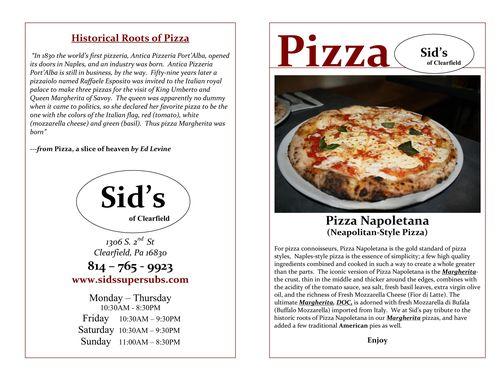 Sid's Super Submarines, Pizza & 6-Pack menu in Clearfield, Pennsylvania ...
