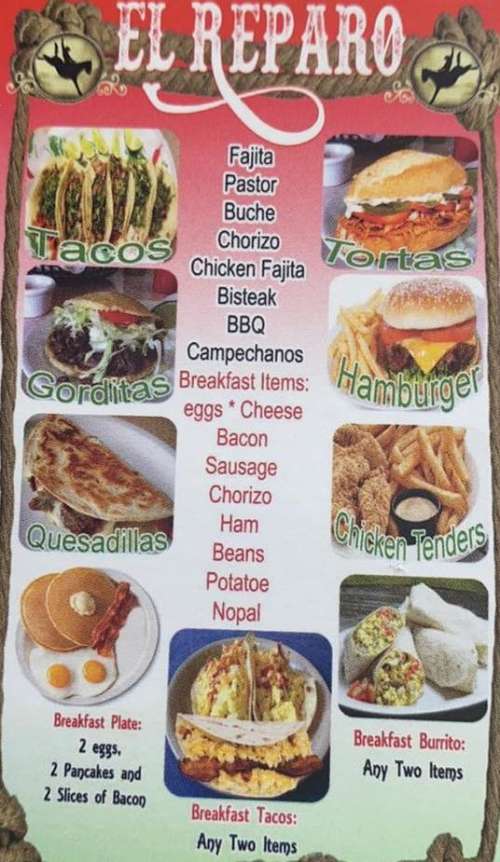 Mini Tacos El Reparo menu in Temple, Texas, USA